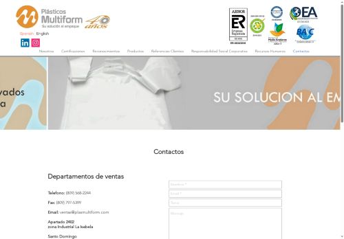 Plásticos Multiform, SAS. Empaques y Manejo de Mercancías de Republica Dominicana | Livio.com